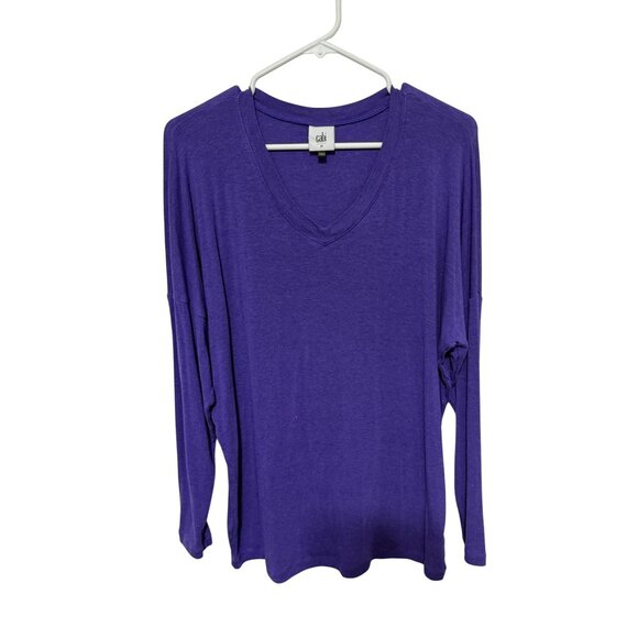 CAbi | Tops | Cabi Serenity Tee Purple V Neck Jersey Knit Long Sleeve ...